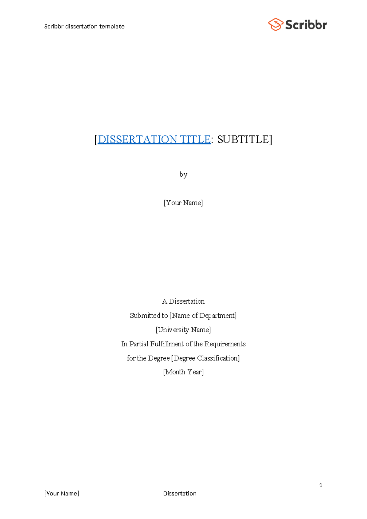Scribbr Dissertation Template: Structure and Guidelines for Success - Studocu