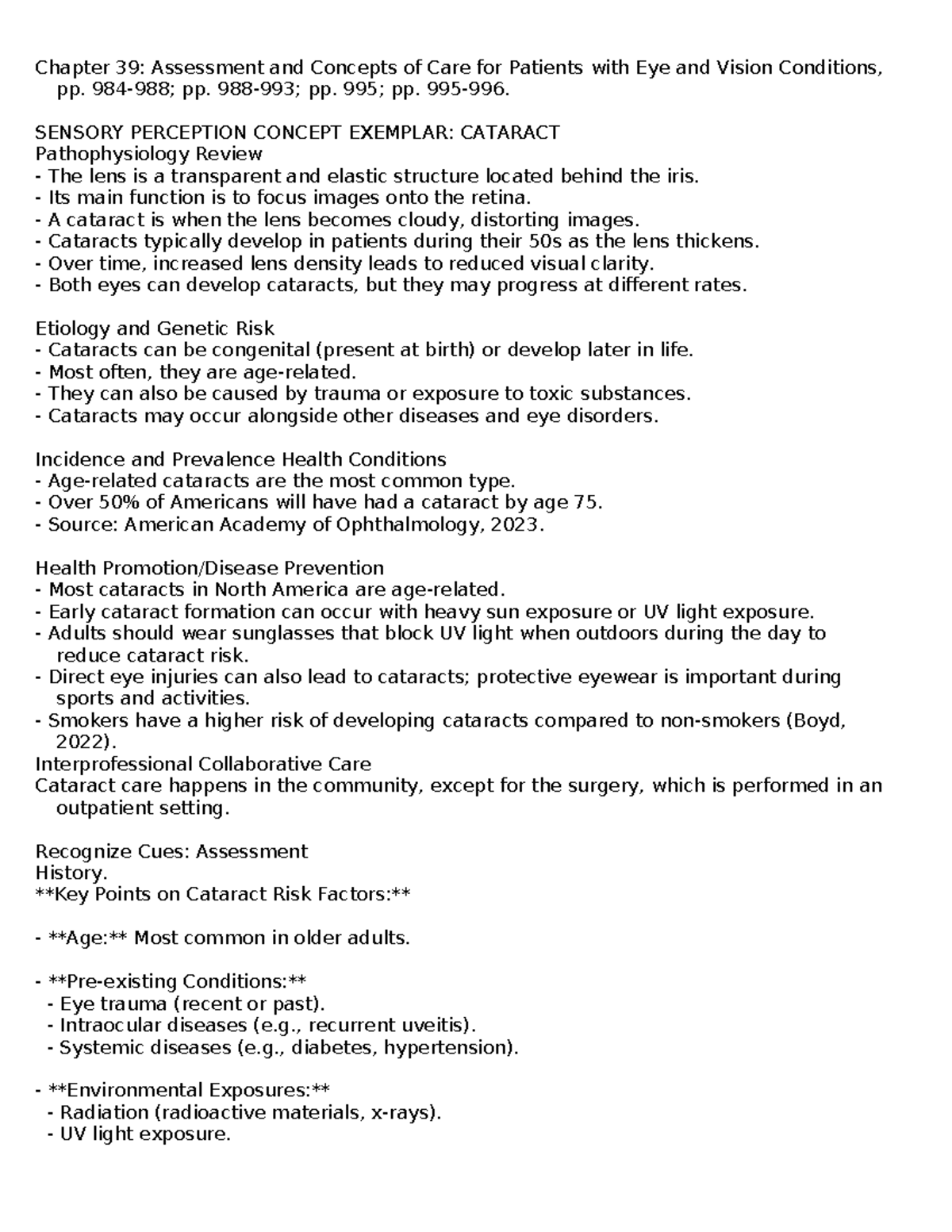 Cataract and Glaucoma Nursing Care: Key Assessments and Interventions ...