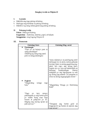 Mapeh - DETALYADONG BANGHAY ARALIN SA MAPEH-P. I. LAYUNIN; A. Naiisa ...