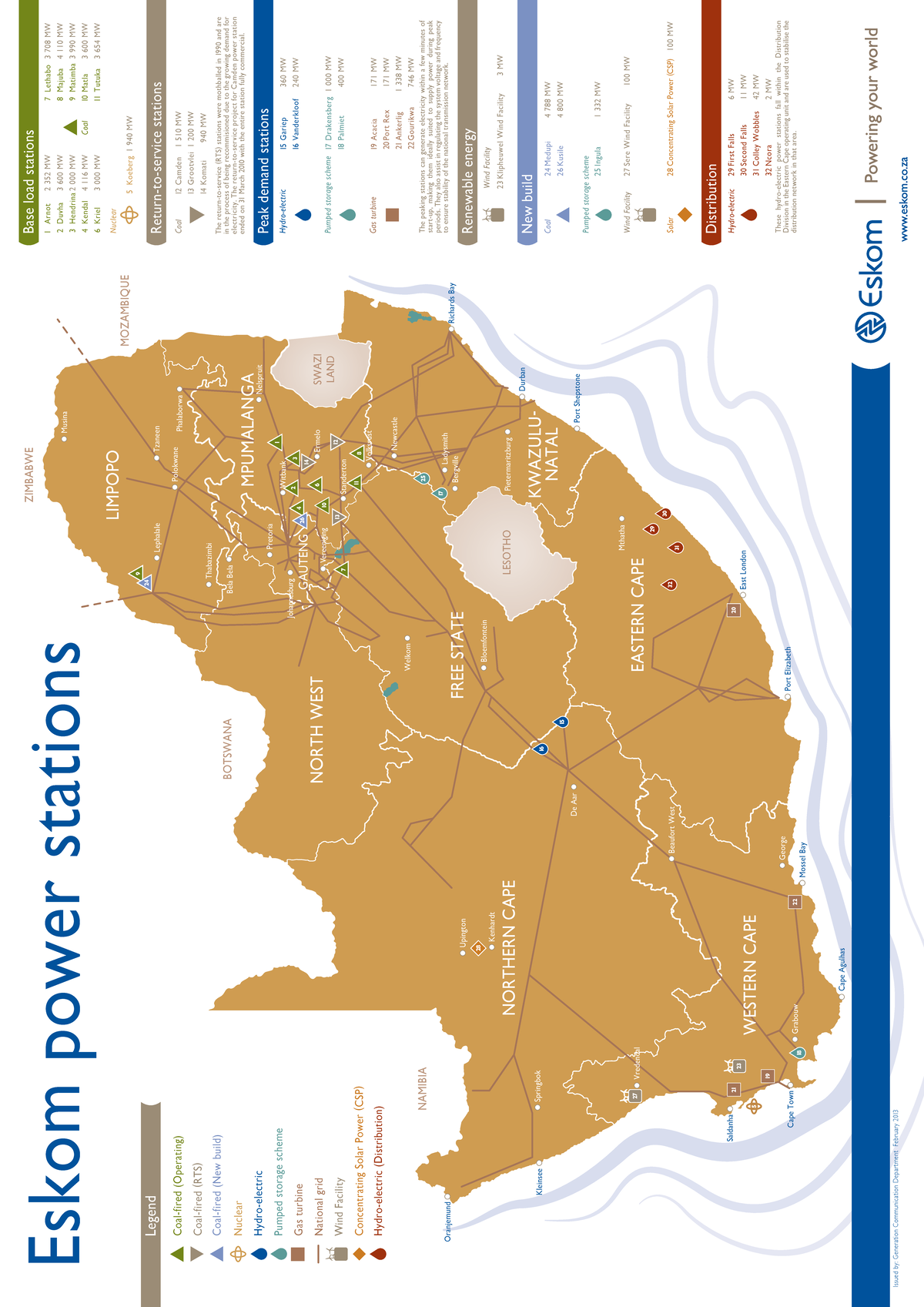 Eskom Power Stations Overview: Locations and Capacities Изображение ...