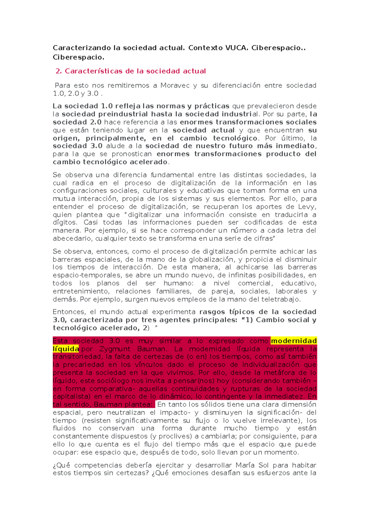 Caracterización de la Sociedad Actual en el Contexto VUCA - M4 L1 - Studocu