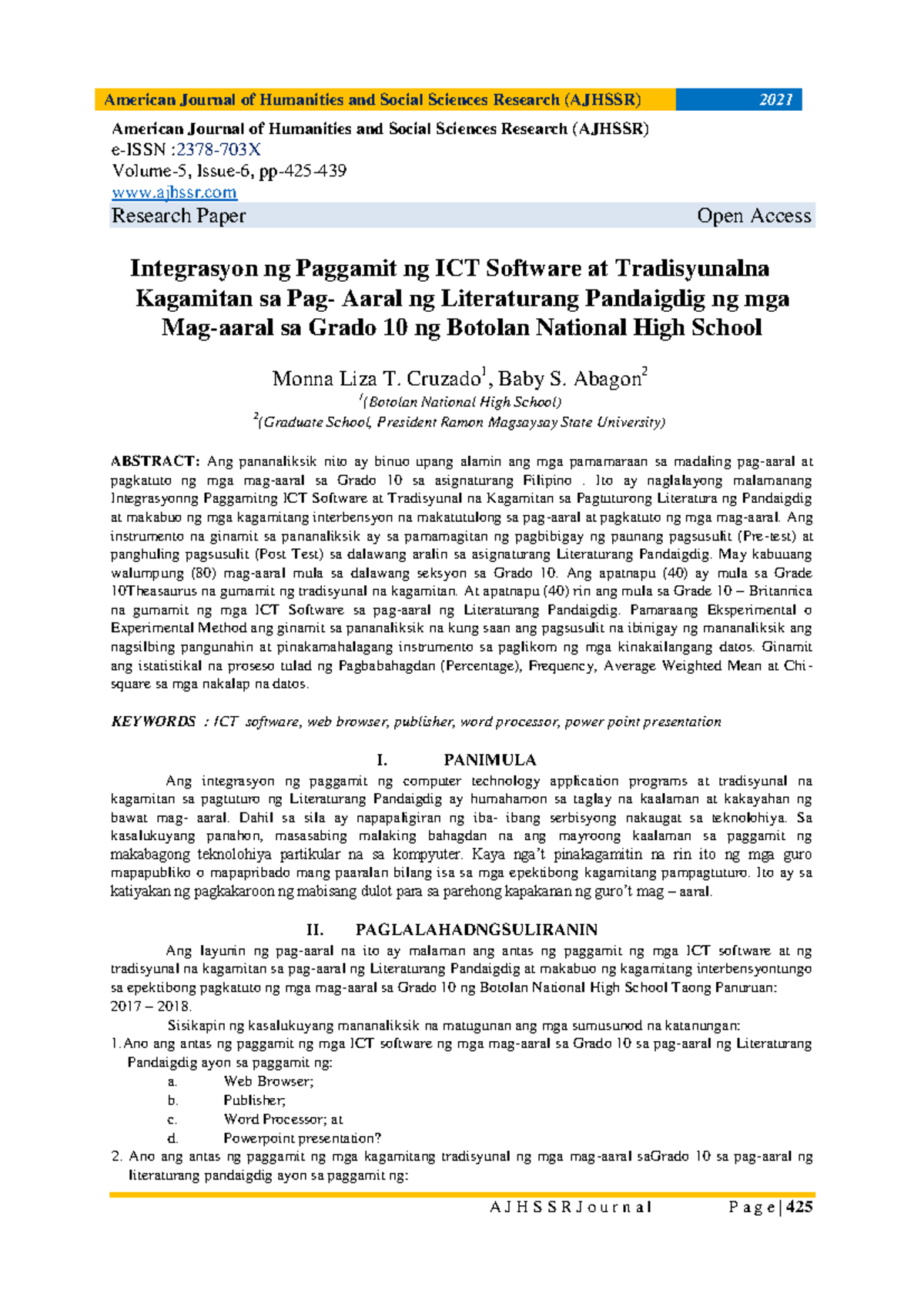 Integrasyon ng ICT Software at Tradisyunal na Kagamitan sa Pagtuturo ng ...