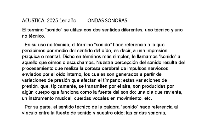 ACUSTICA 2025 - Ondas Sonoras: Periodo, Intensidad y Frecuencia - Studocu