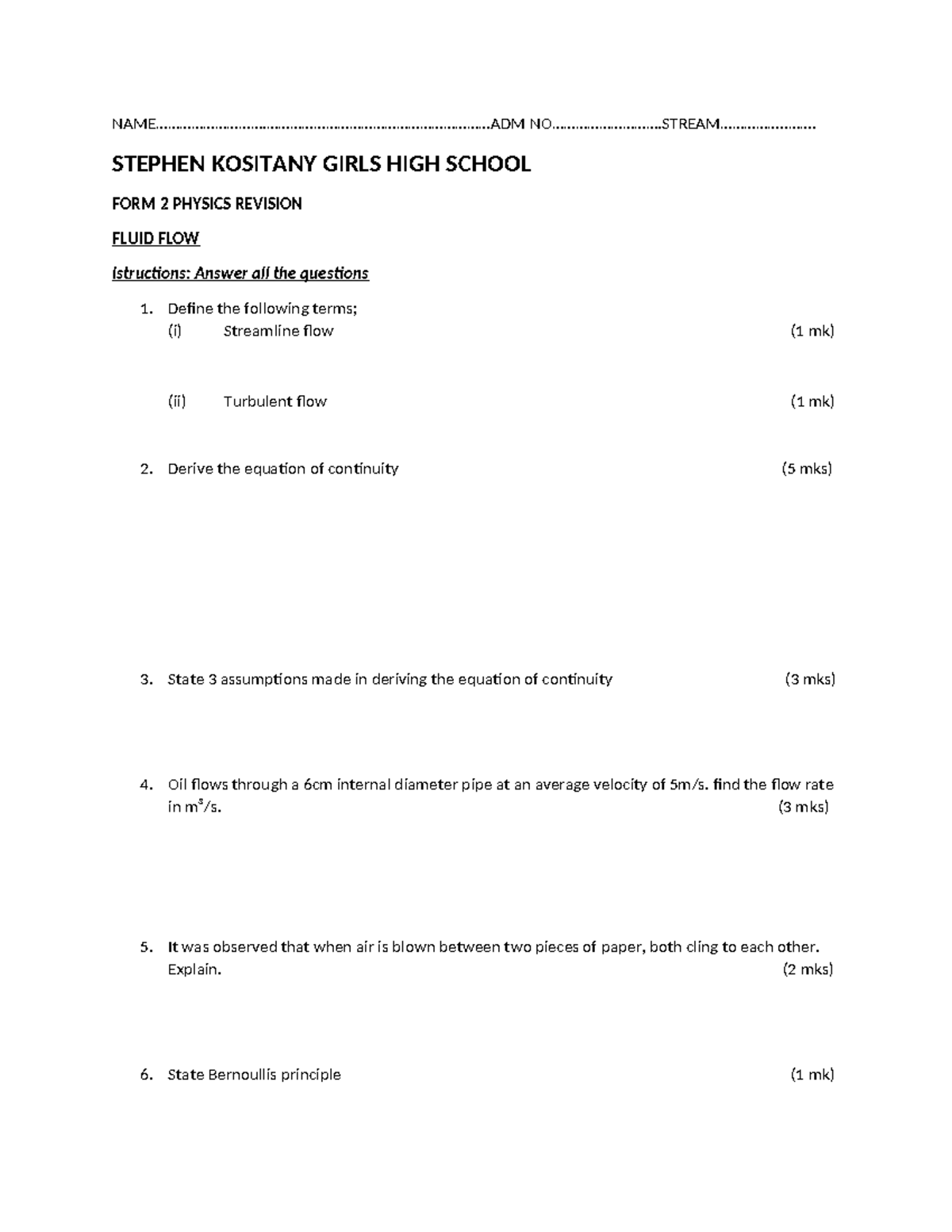 Fluid Flow 2 - Detailed Study of Bernoulli's Principle and Applications ...