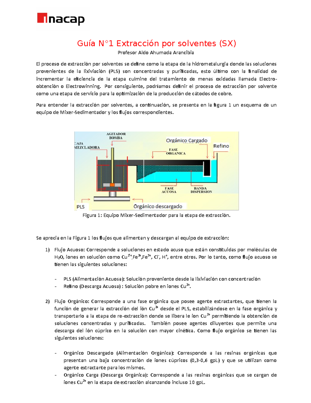 Guía N°1: Extracción por Solventes (SX) y Ejercicios Prácticos - Studocu