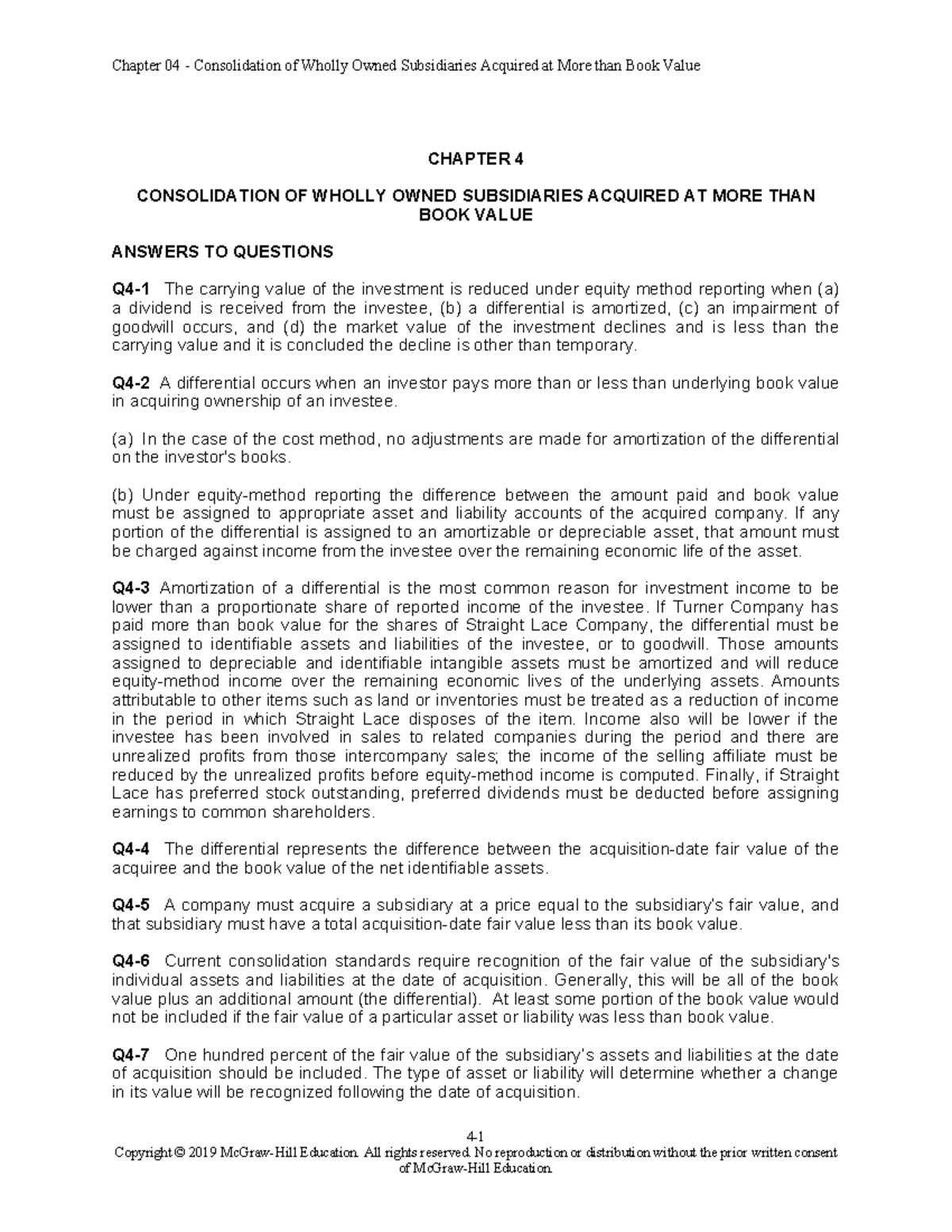 Chapter 04: Consolidation of Wholly Owned Subsidiaries Acquired Above ...