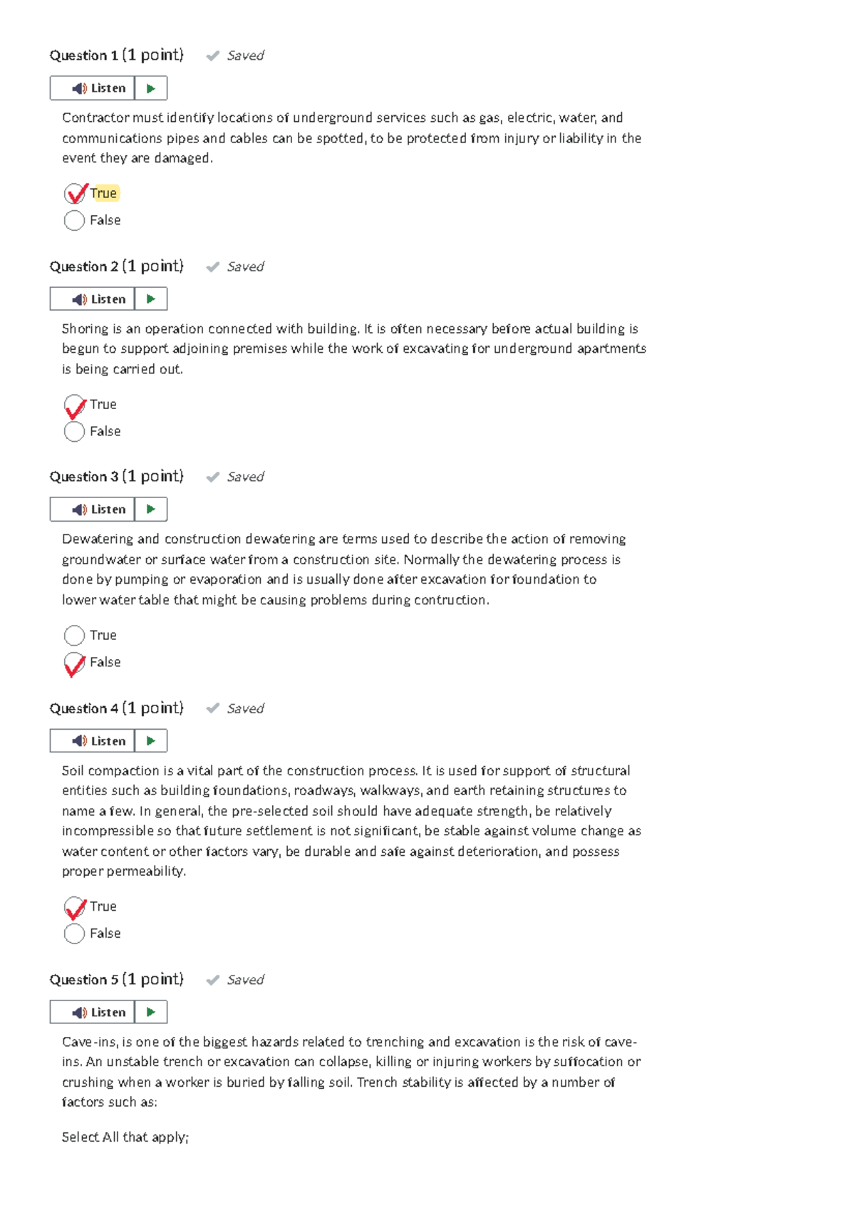 Jobsite solved test 2 - Test - Question 1 (1 point) Saved Question 2 (1 ...