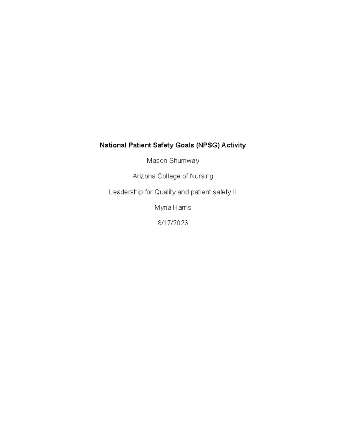 NPSG Activity Comparison 2020 vs 2021: Goals & Strategies - Studocu