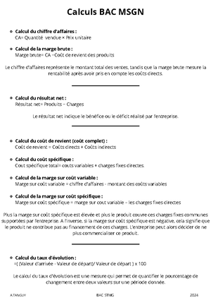 Cours Complet Gestion ET Finance Terminale STMG - COURS COMPLET GESTION ET FINANCE Terminale ...