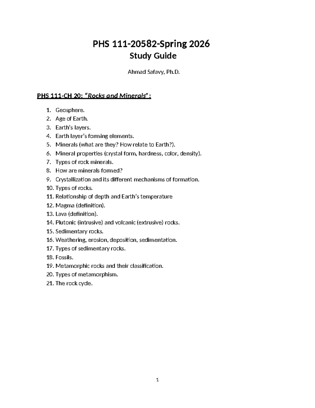 PHS 2026 Comprehensive Study Guide for Spring 2026 - Studocu