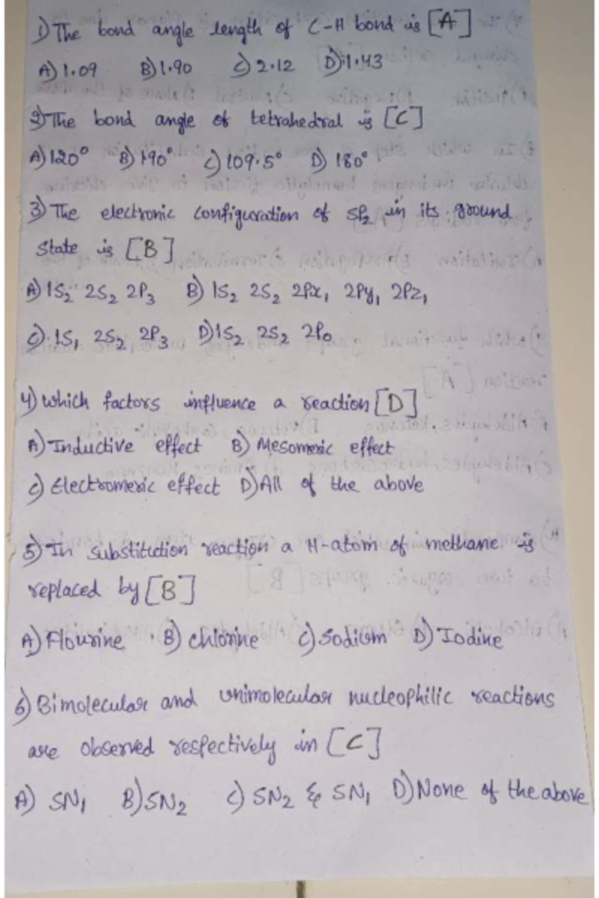 INT - Photo Notes on Bond Angles and Reactions in Chemistry - Studocu