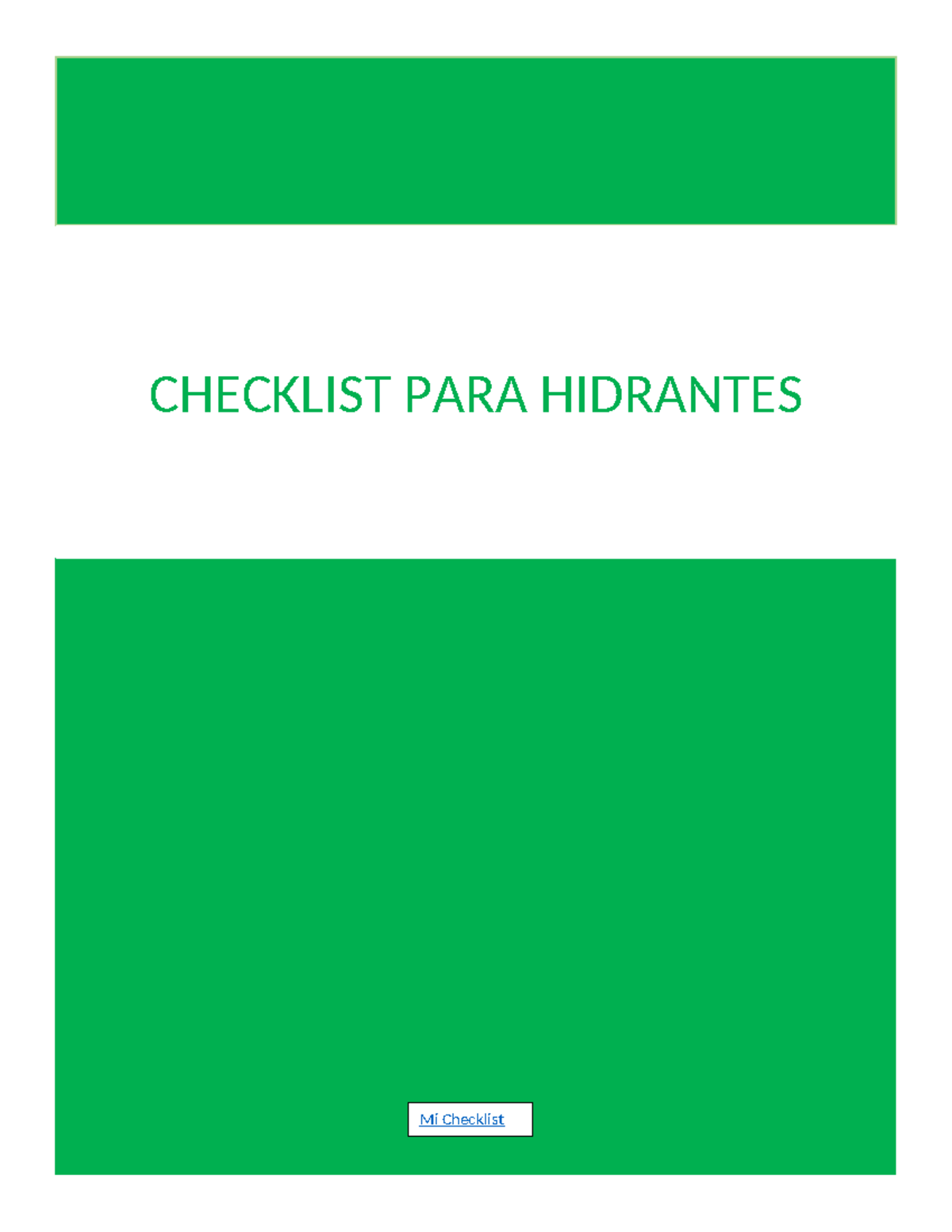 Checklist de Inspección para Hidrantes: Verificación y Mantenimiento ...