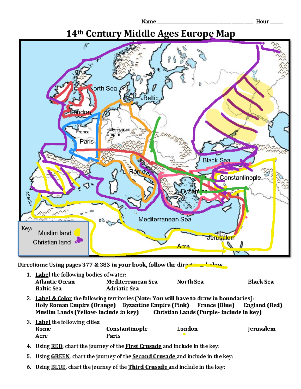 14th Century Europe Map