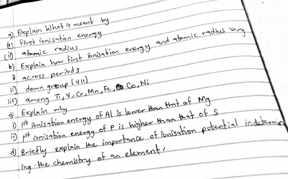 Chemistry 101: Ionisation Energy & Atomic Radius Explained - Studocu