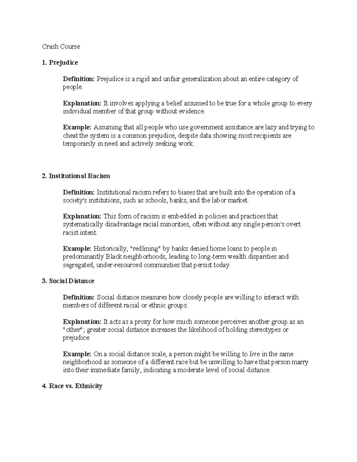 Crash Course: Understanding Prejudice, Racism, and Social Distance ...