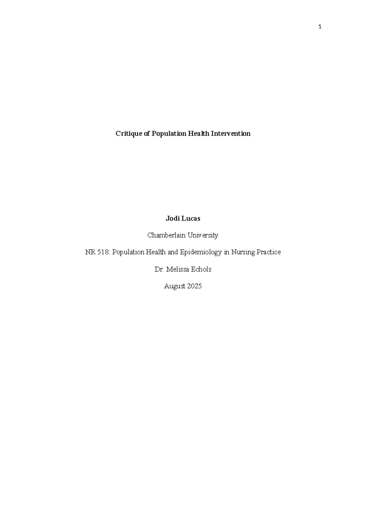 NR 518: Critique of School-Based Mental Health Interventions - Studocu