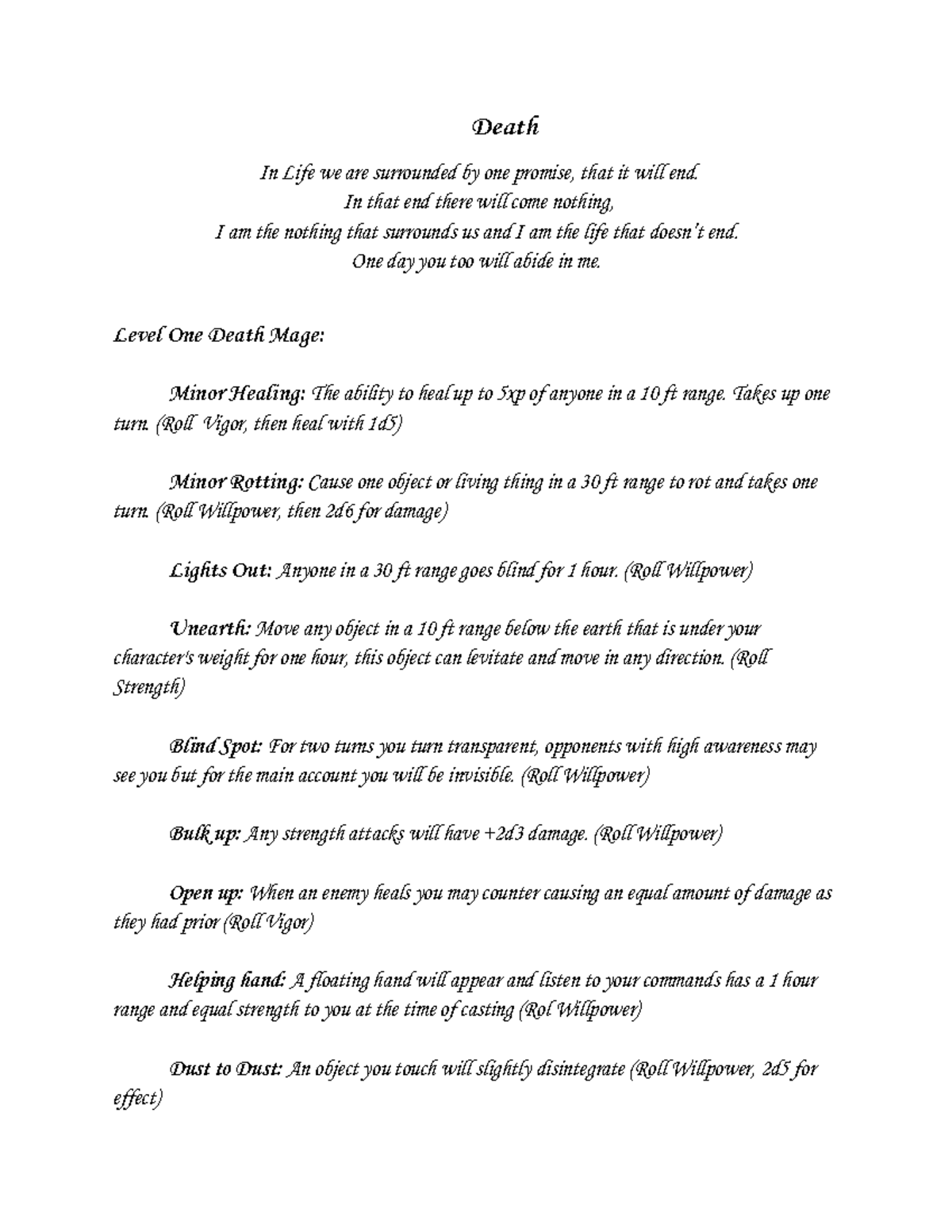 Lovely dnd magic - Death In Life we are surrounded by one promise, that ...