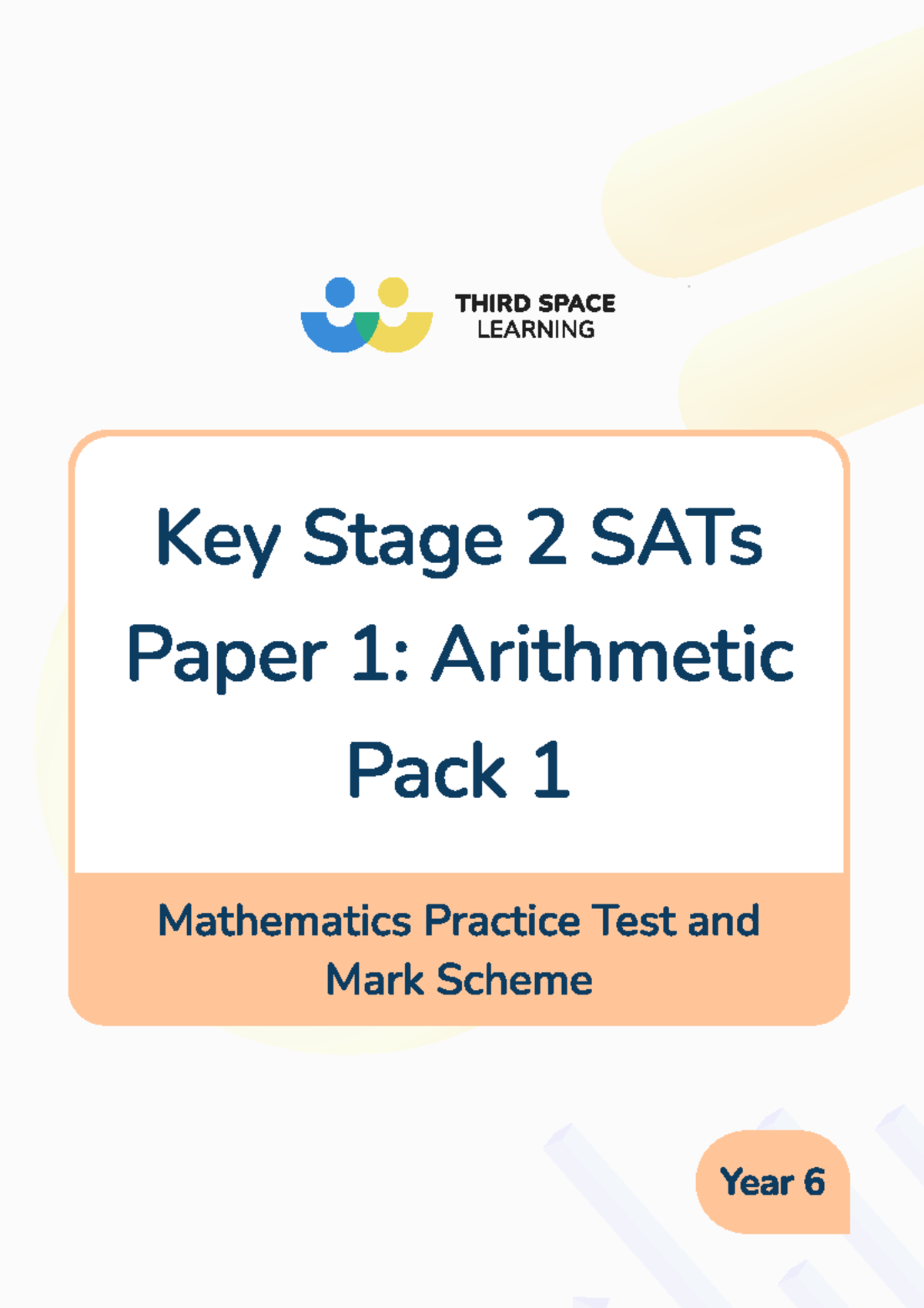 Key Stage 2 SATs Paper 1: Arithmetic Practice Test & Mark Scheme - Studocu