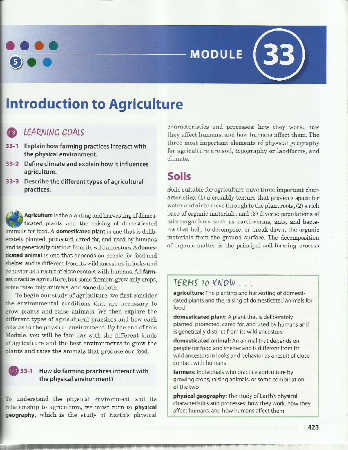 Introduction to Agriculture Module - Studocu