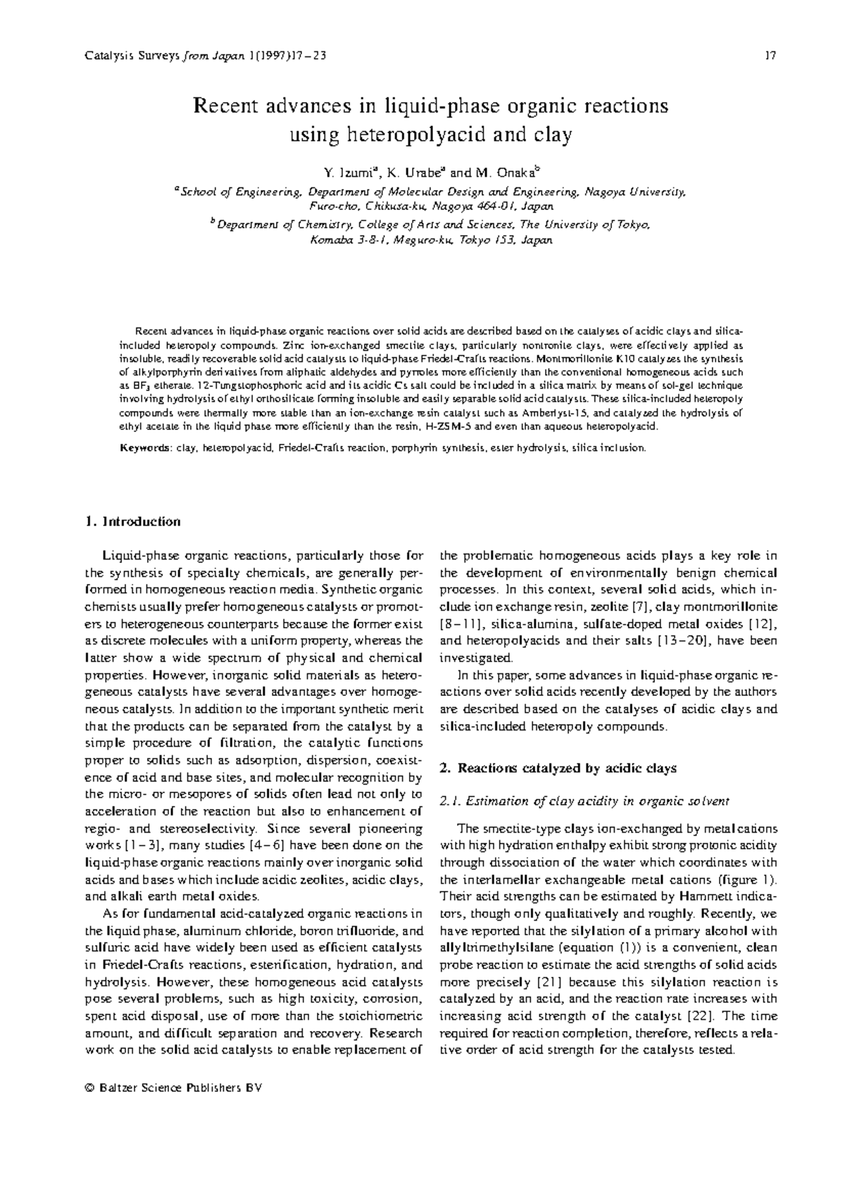 Recent Advances in Liquid-Phase Organic Reactions (1997) - Studocu
