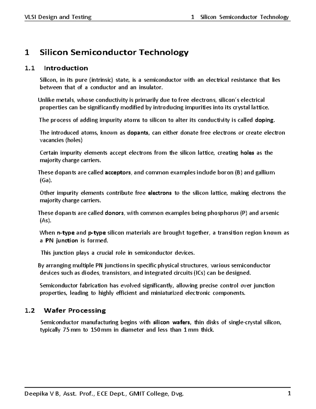 VLSI Design and Testing: Silicon Semiconductor Technology Overview ...
