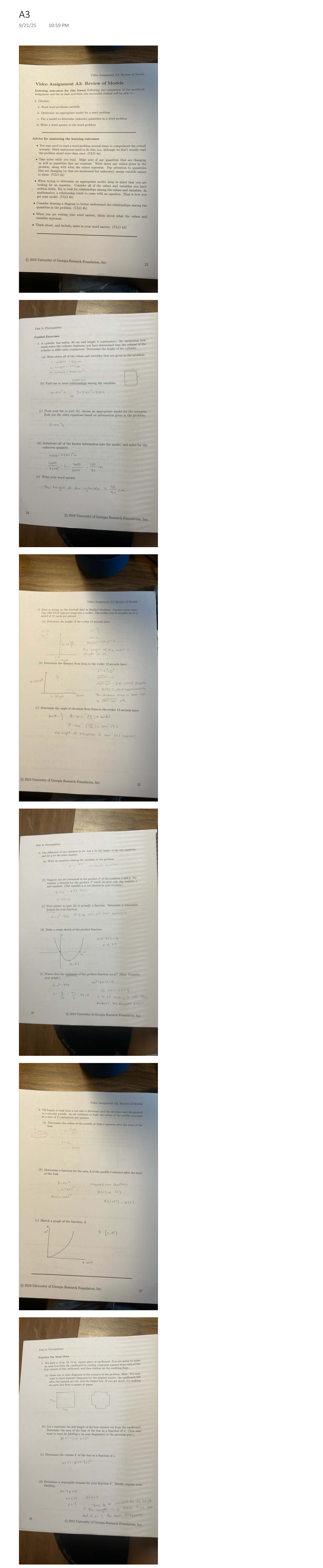 A3 - Lesson Notes and Homework on Word Problems and Models - Studocu