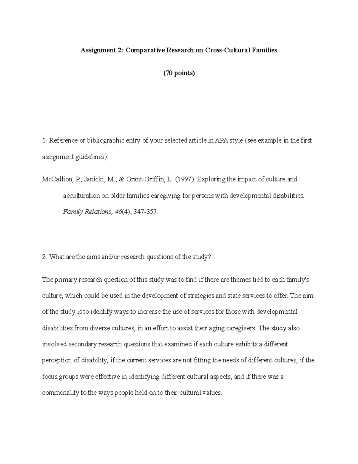FCS 3100 - Comparative Study on Cross-Cultural Families Analysis - Studocu