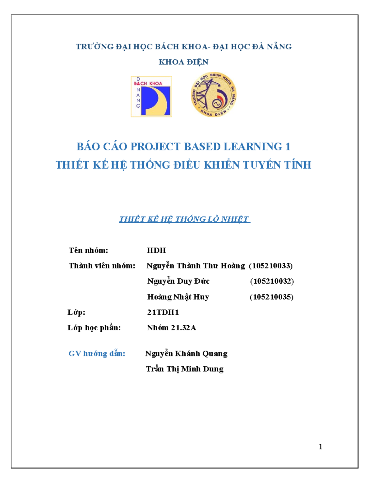 Báo Cáo Dự Án Hệ Thống Điều Khiển Tuần Tính - PBL1 21.32A - Studocu