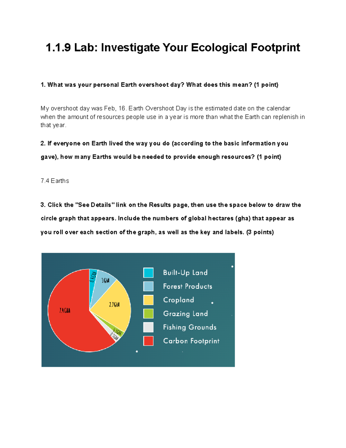 1.1.9 Lab: Analyzing and Reducing Your Ecological Footprint - Studocu