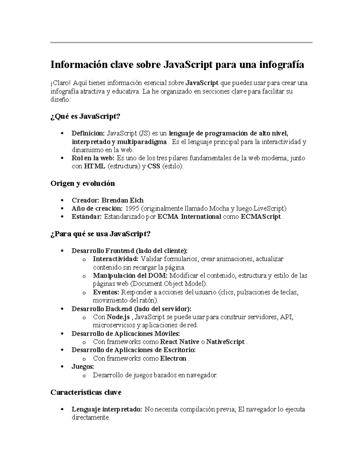 Información Clave sobre JavaScript para Infografía Educativa - Studocu