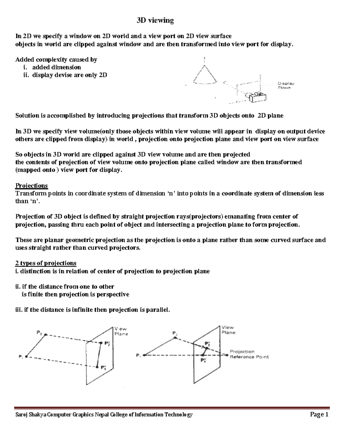3D Viewing Projections: Understanding Perspective & Parallel Methods ...