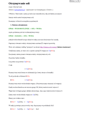 Lekcja 10 -Sole - sole - Temat: Budowa i rodzaje soli. Nazewnictwo i sposoby otrzymywania soli ...