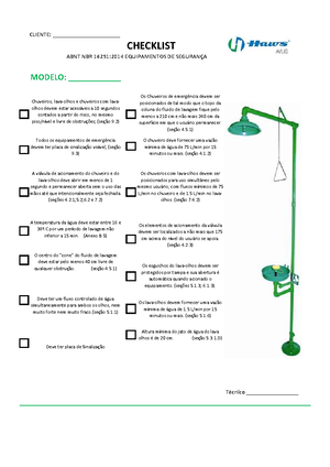 Check List PTA-1 - LISTA DE VERIFICAÇÃO PRÉ-OPERACIONAL PARA PLATAFORMA ...