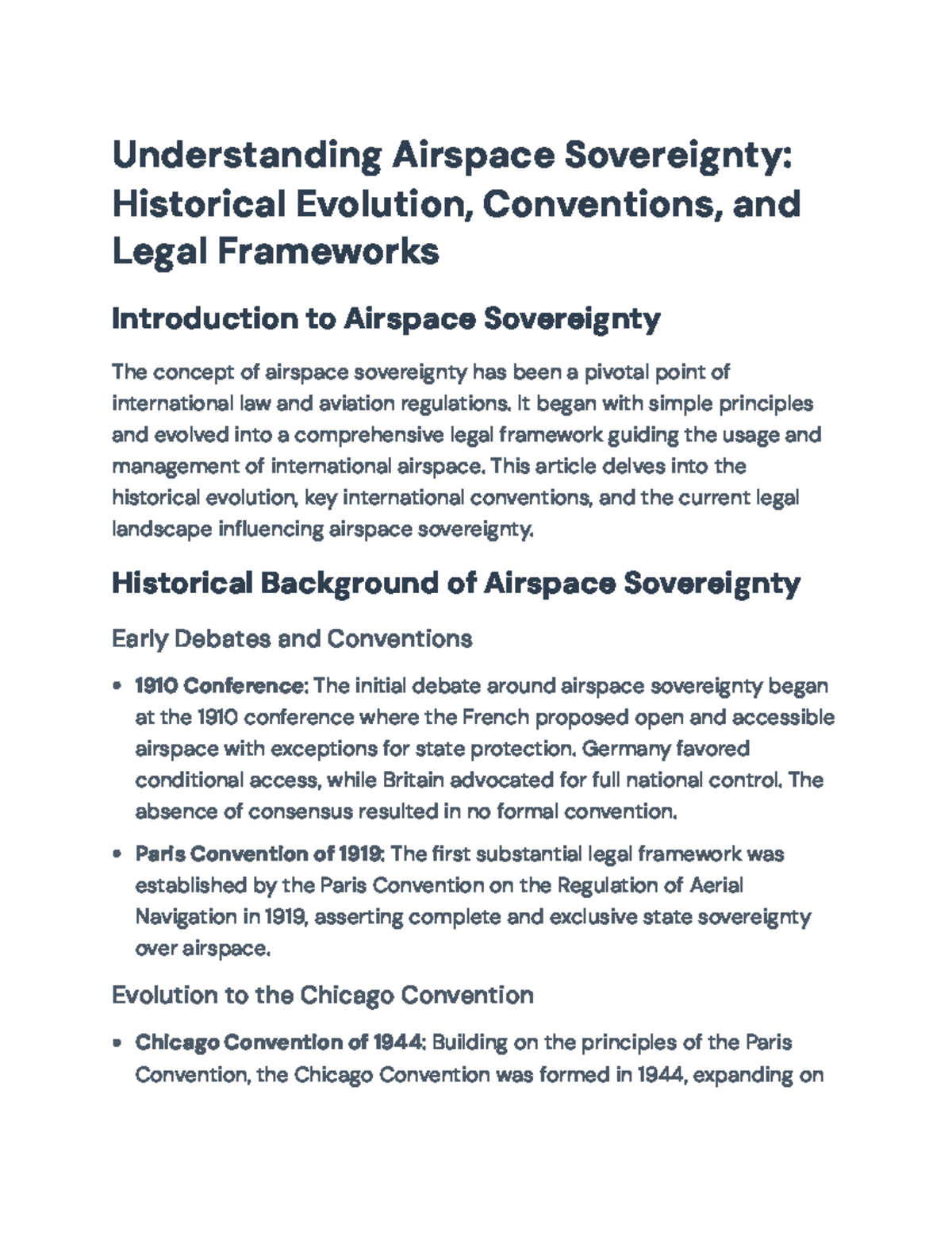 Understanding Airspace Sovereignty: Evolution & Legal Frameworks - Studocu