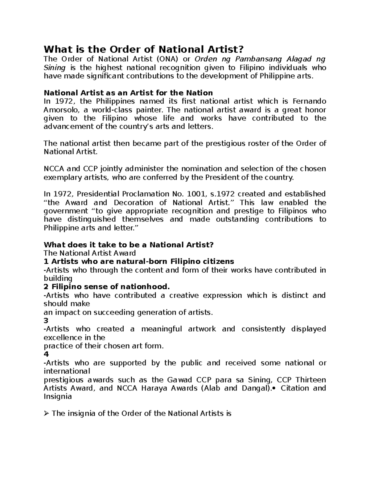 Understanding the Order of National Artist: ONA Overview and Insights ...