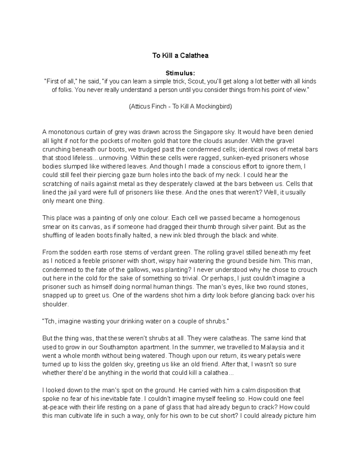 Year 11 Preliminary English (Advanced) - Creative Response + Reflection ...