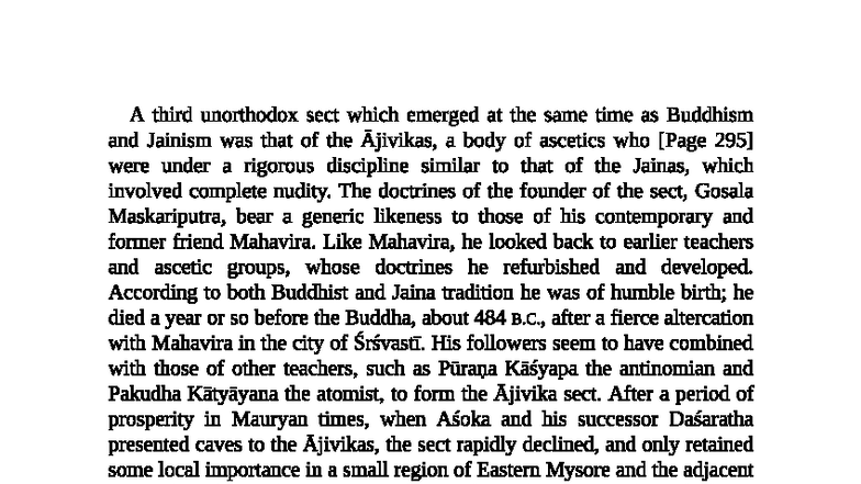 Ajivikas: An Overview of the Ascetic Sect and Its Doctrines - Studocu