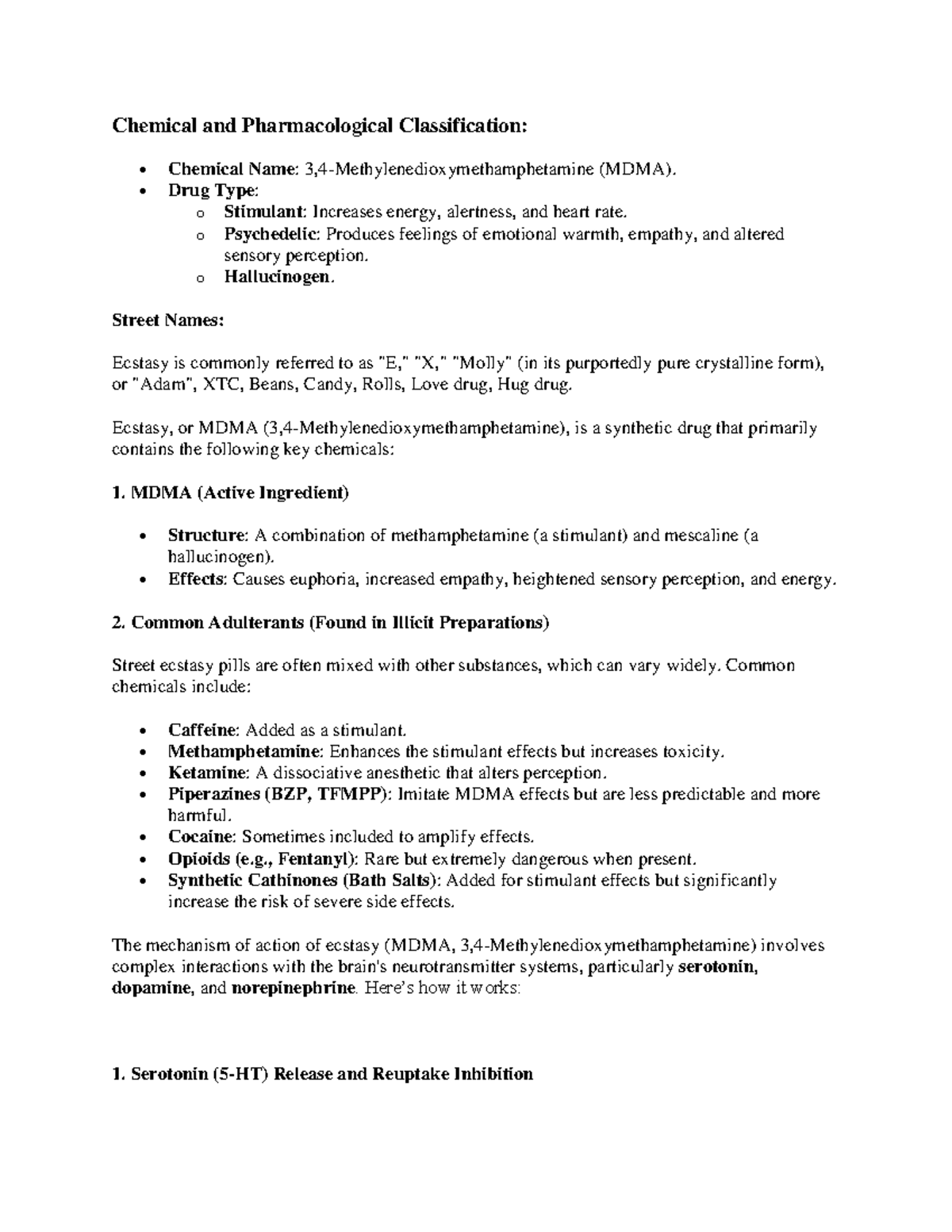 MDMA and Ecstasy: Medical Case Study Assignment (Course Code) - Studocu