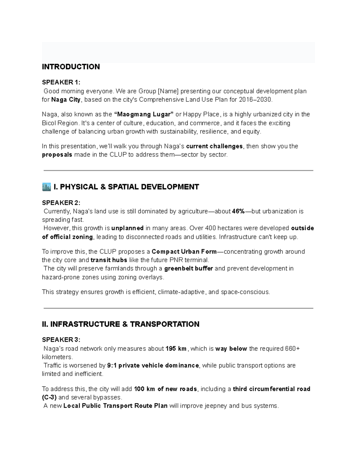 Naga City Comprehensive Land Use Plan Presentation (Planning - SCRIPT ...