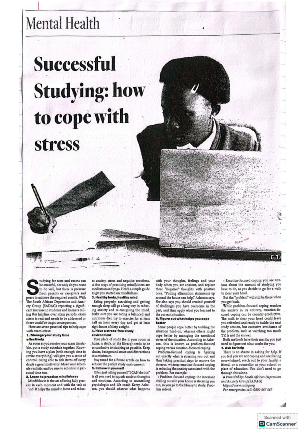 Grade 12 Article: Coping with Exam Stress and Mindfulness Techniques ...