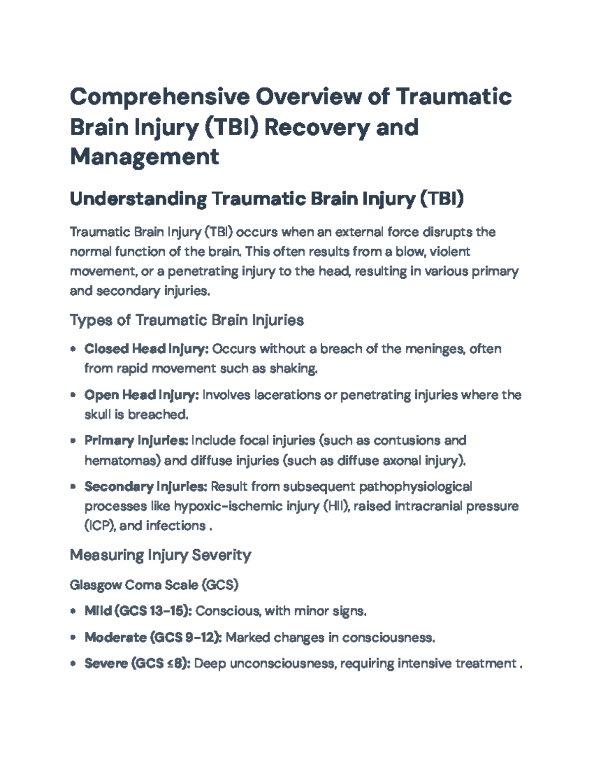 Comprehensive Guide on TBI Recovery and Management Strategies ...