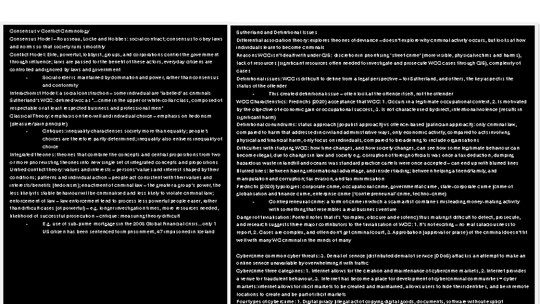 LLB230 WCC Final Exam Notes: Consensus vs. Conflict Models - Studocu