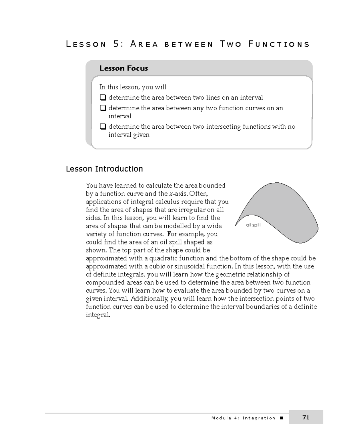 Lesson 5: Area Between Two Functions - Integration Concepts - Studocu