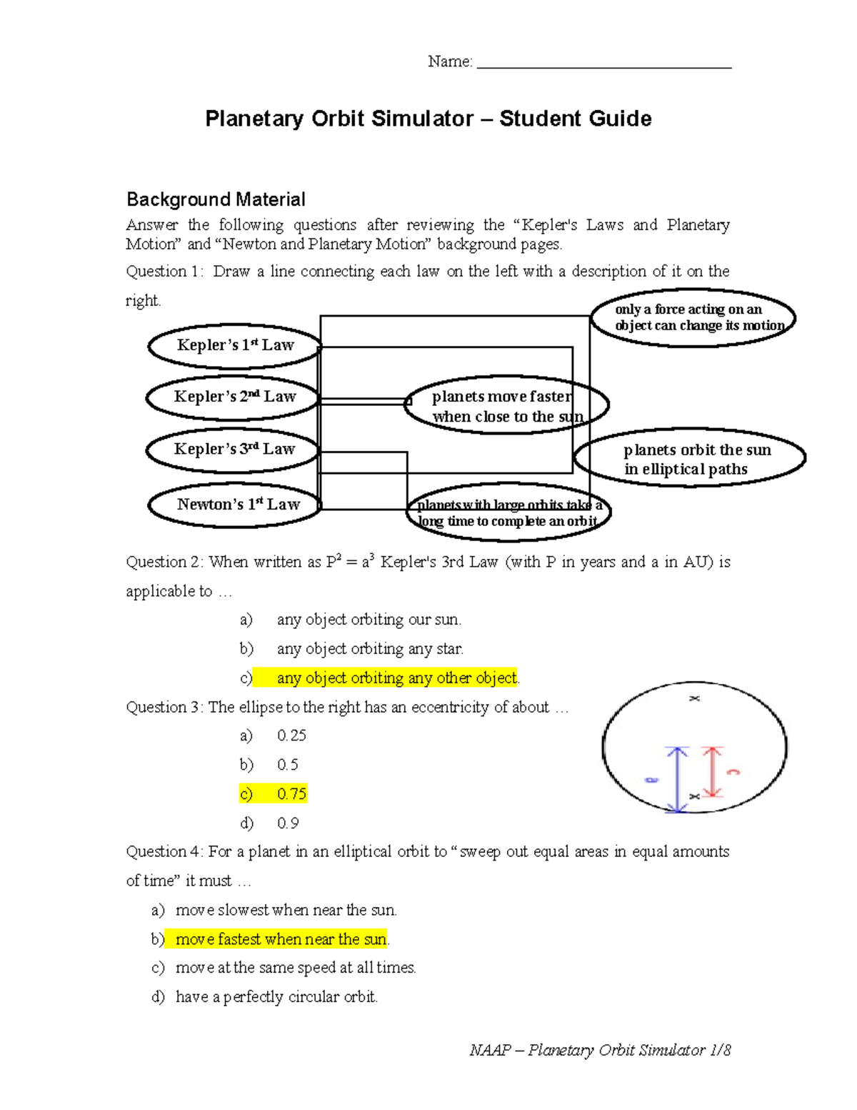 Planetary Orbit Simulator: Student Guide and Exercises for ...