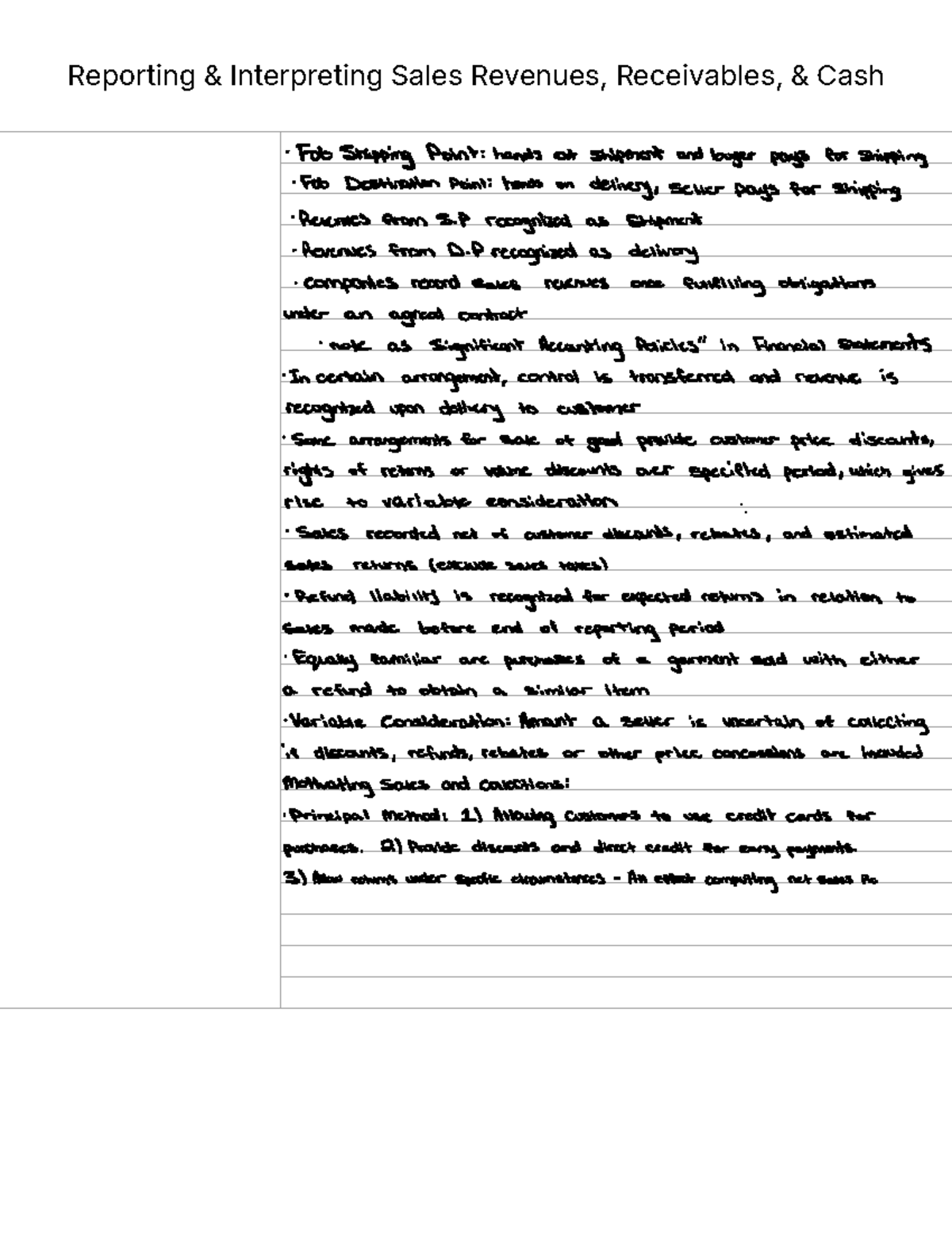 Ch. 5 Notes - Reporting and Interpreting Sales Revenues and Receivables ...