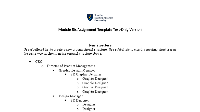BUS 210 Module Six Assignment: Org Chart Structure Template - Studocu