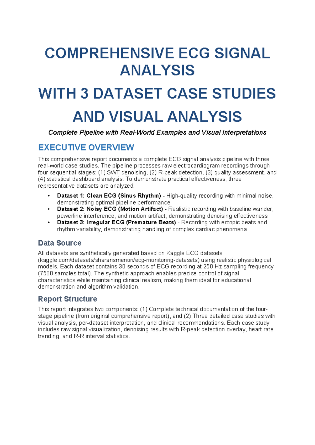 ECG Signal Analysis with 3 Datasets: Case Studies & Visual Insights ...