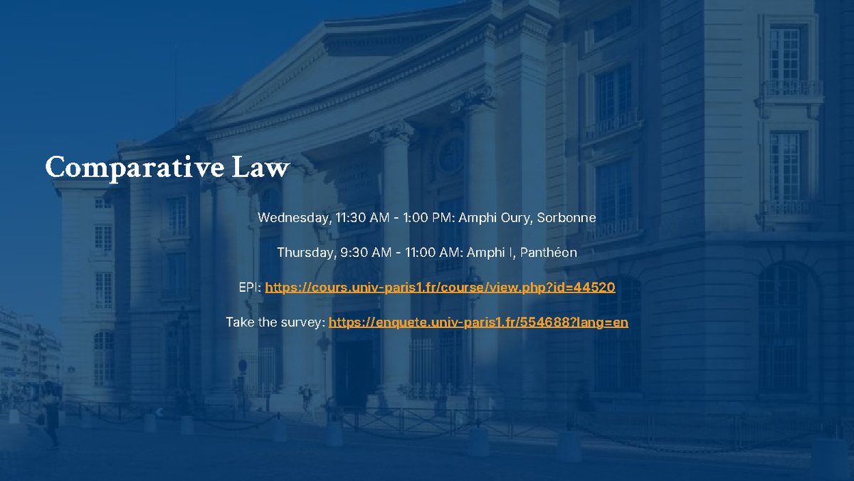 Comparative Law PWP 3: Climate Influence on Legal Systems - Studocu