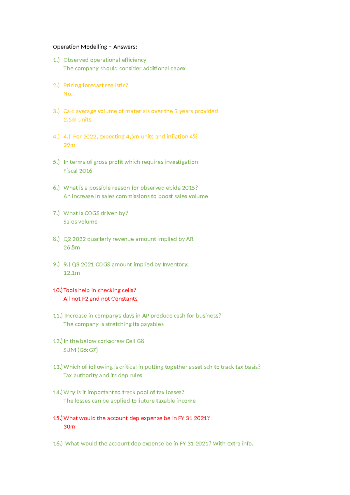 Unit Assessment Exam - Operation Modelling Answers and Insights - Studocu