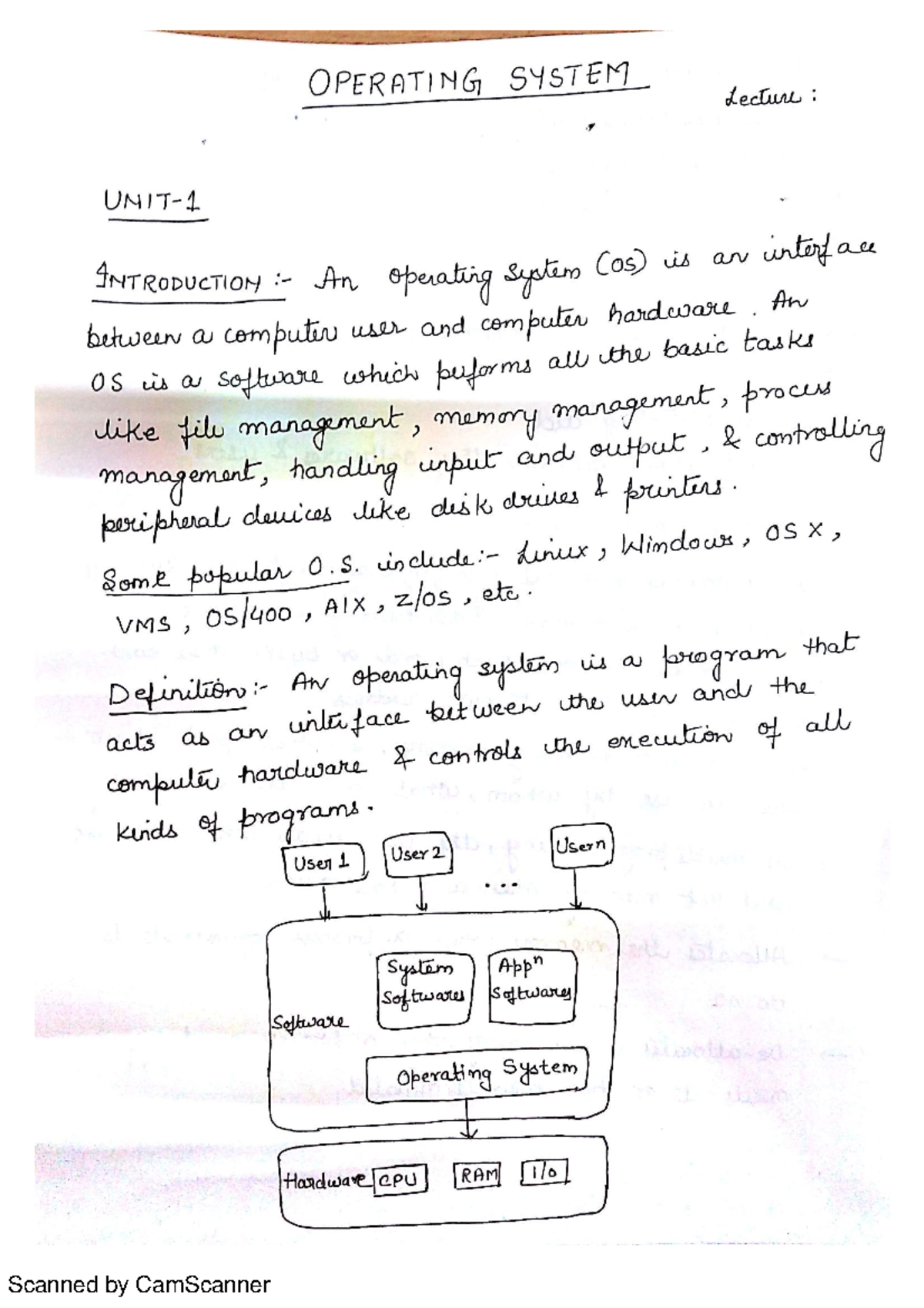 Operating system bcs 401 aktu notes btech 2nd year unit 1 - OPERATING ...